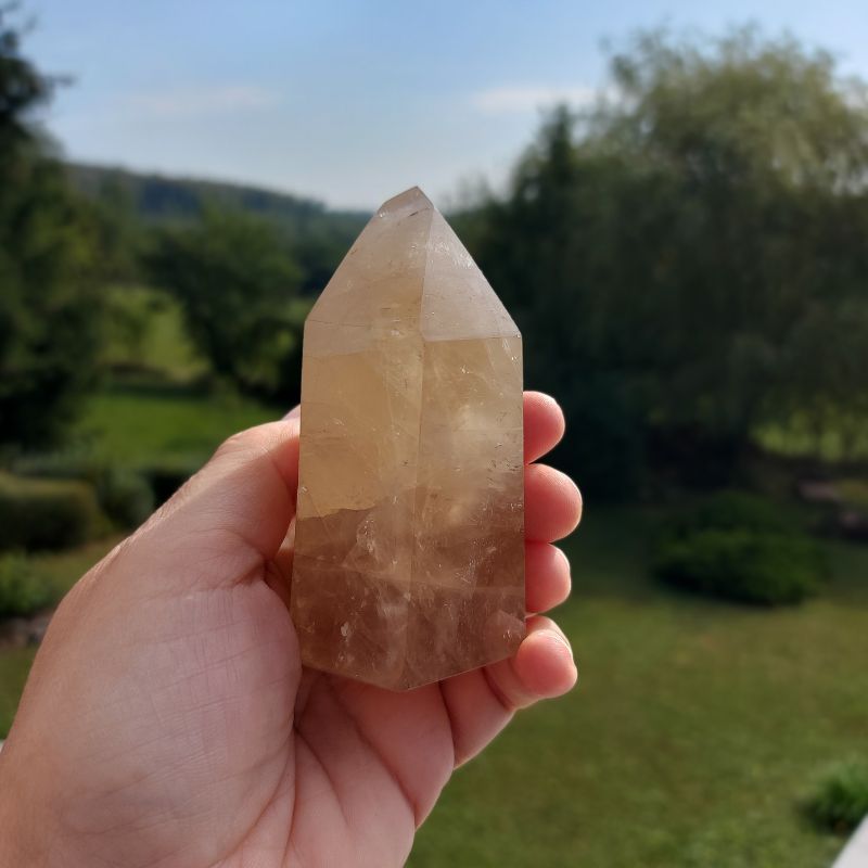 Heilstein Rauchquarz Citrin Spitze